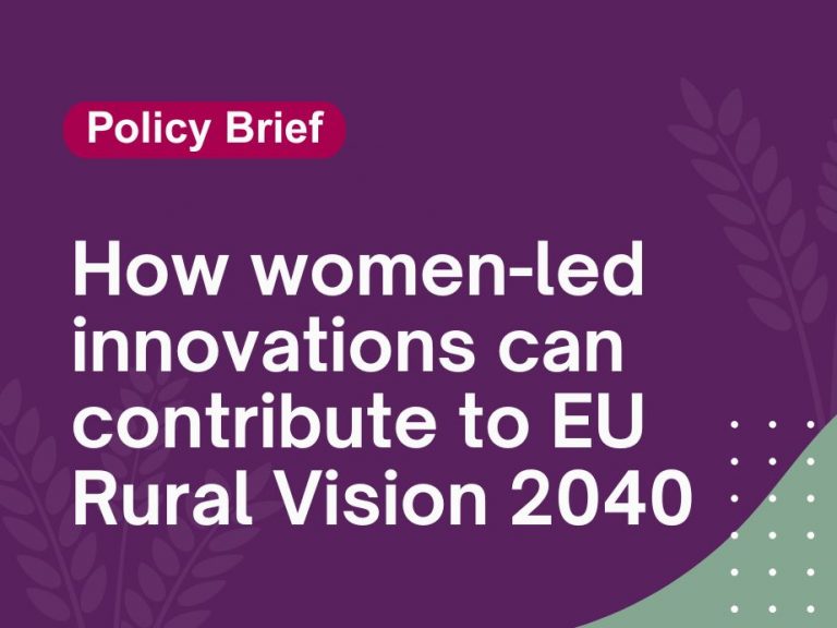 How women-led innovations can contribute to EU Rural Vision 2040 ...